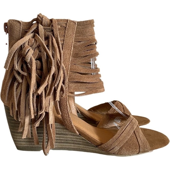 Yellow Box | Shoes | Yellow Box Kenzie Chestnut Suede Leather Fringe ...